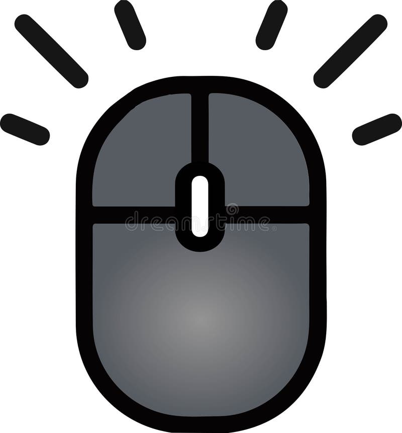 The Drawing of a Grey Computer Mouse, a Hardware Input Device Used by ...