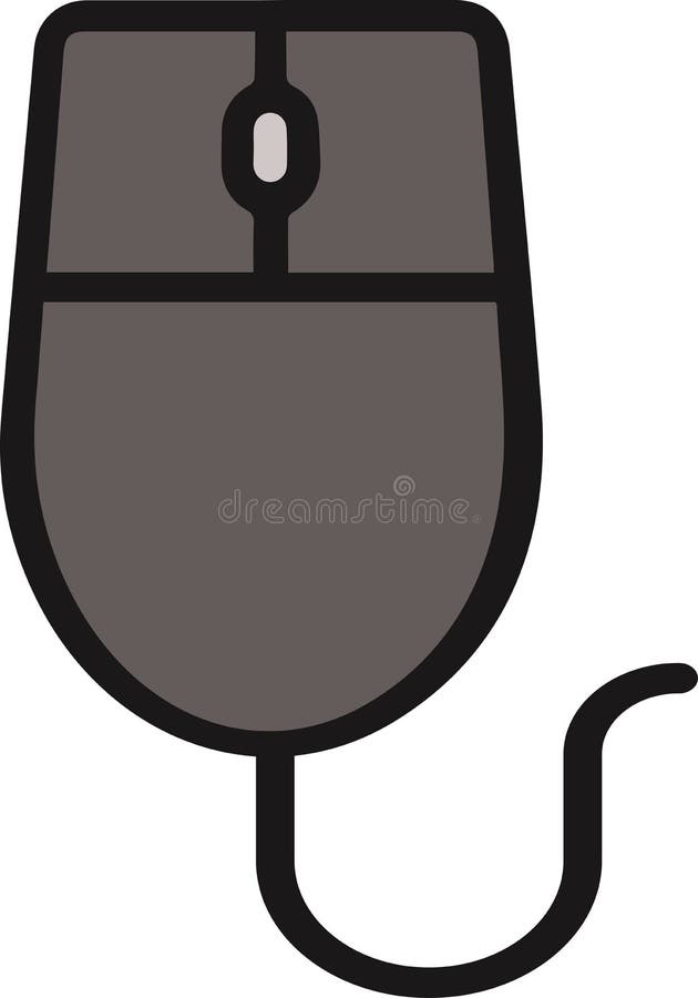 The Drawing of a Red Computer Mouse, a Small Hardware Input Device Used ...