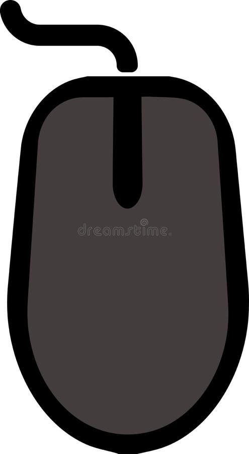 The Drawing of a Grey Computer Mouse, a Small Hardware Input Device ...