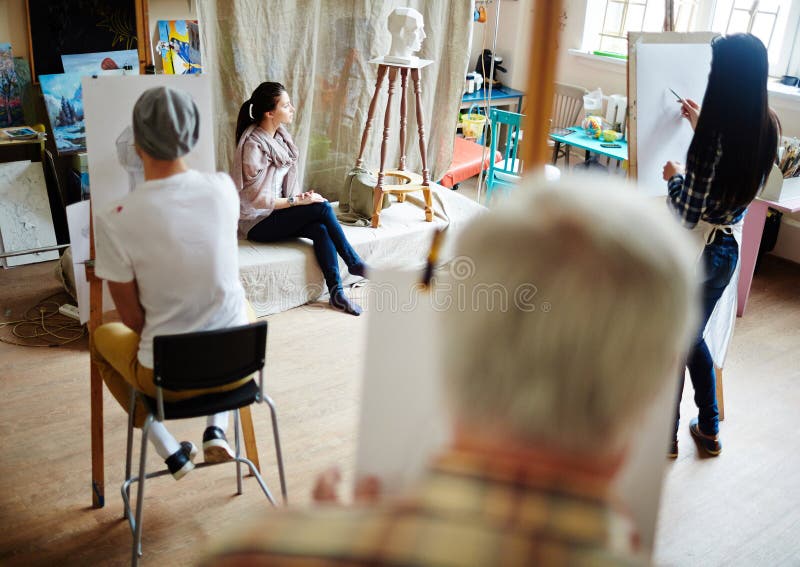 Drawing in group stock image. Image of company, little - 33210297