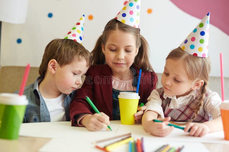 Drawing in group stock image. Image of friends, childhood - 89449055