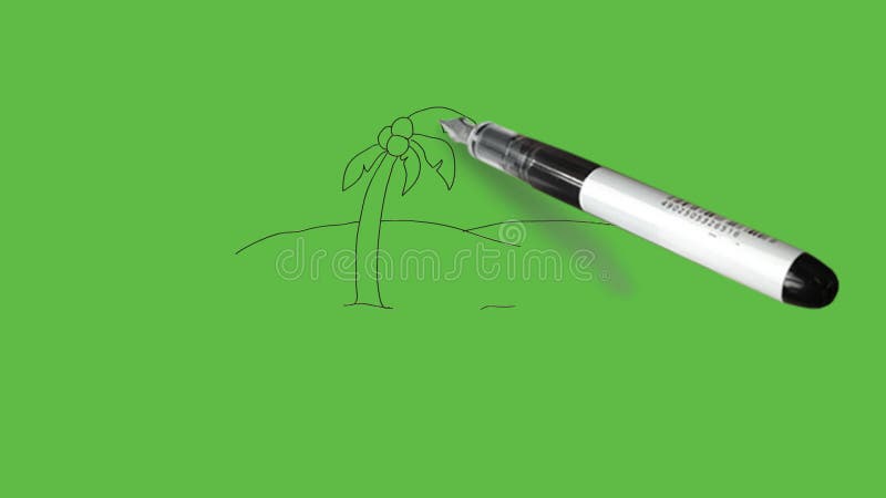 Drawing a Growing Tree with Blue Brown and Green Colour Combination on ...