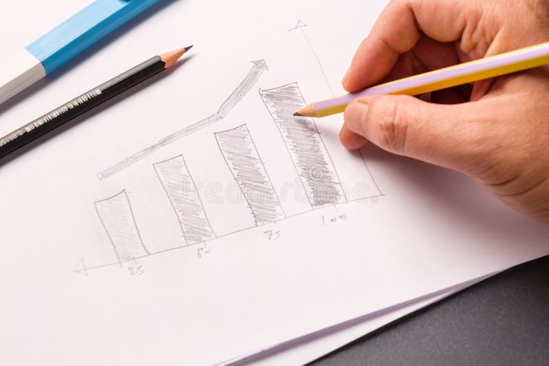 Drawing Growth Graph stock image. Image of easy, ascending - 195506863