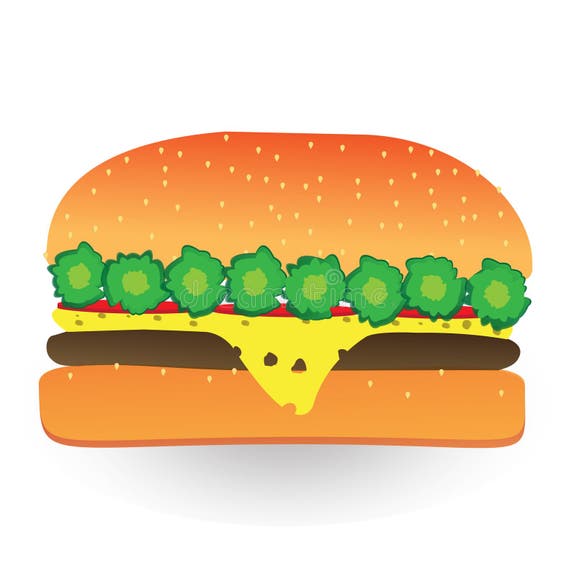 Drawing hamburger patties stock illustration. Illustration of snack ...