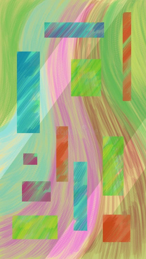 Drawing by Hand. Abstraction with Quadrangles Stock Illustration ...