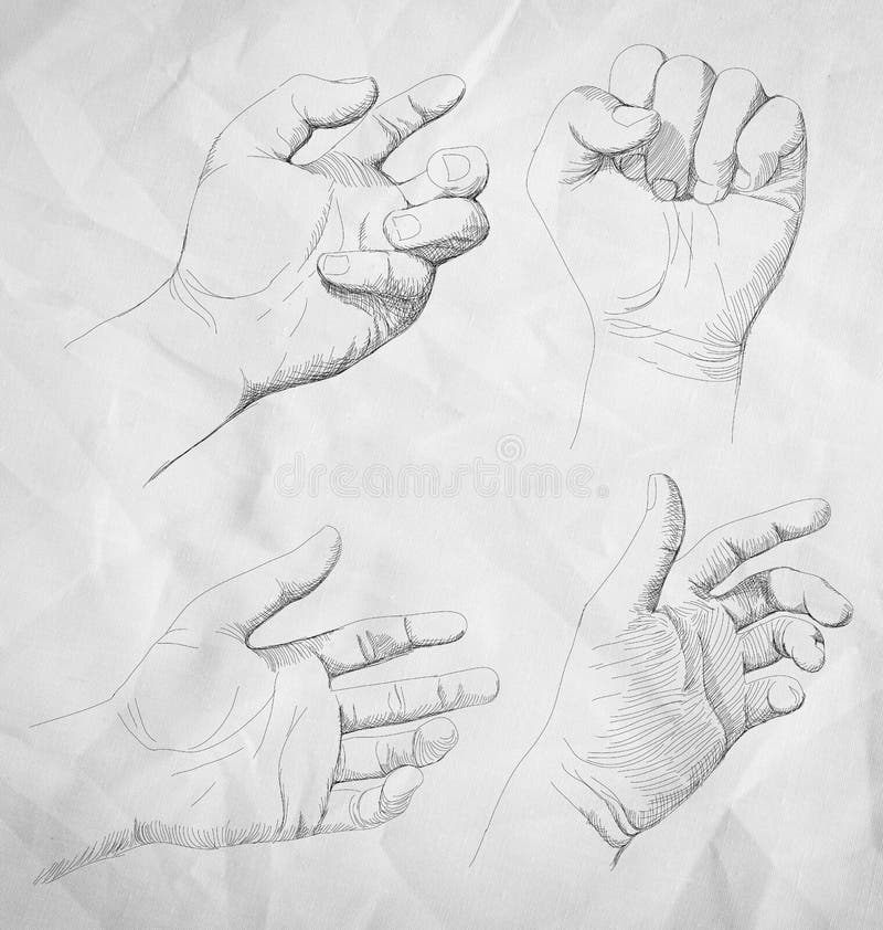 Drawing hand stock illustration. Illustration of hand - 45032129