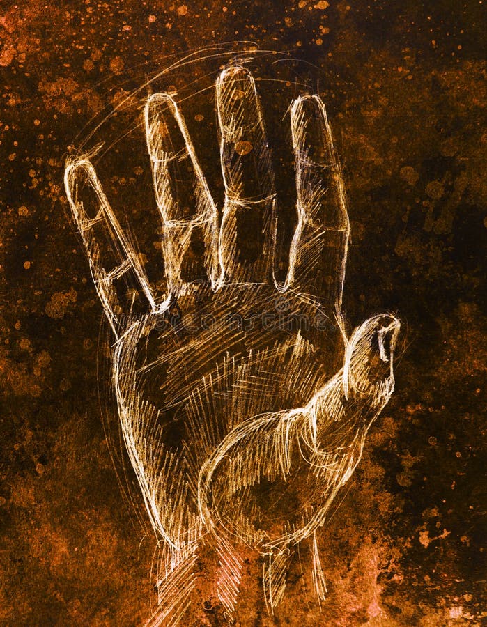 Drawing Hand, Pencil Sketch on Paper, Sepia and Vintage Effect. Stock ...