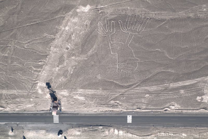 Drawing the Hands of the Nazca Lines in Peru Stock Photo - Image of ...