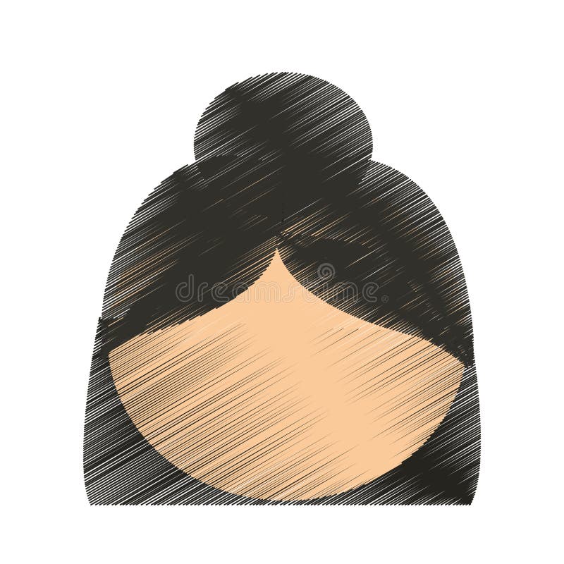 Drawing Head Girl Faceless Hairstyle Stock Illustration - Illustration ...