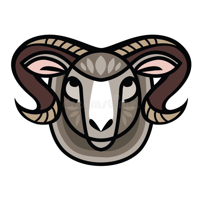 Drawing head of ram stock vector. Illustration of lamb - 95735950
