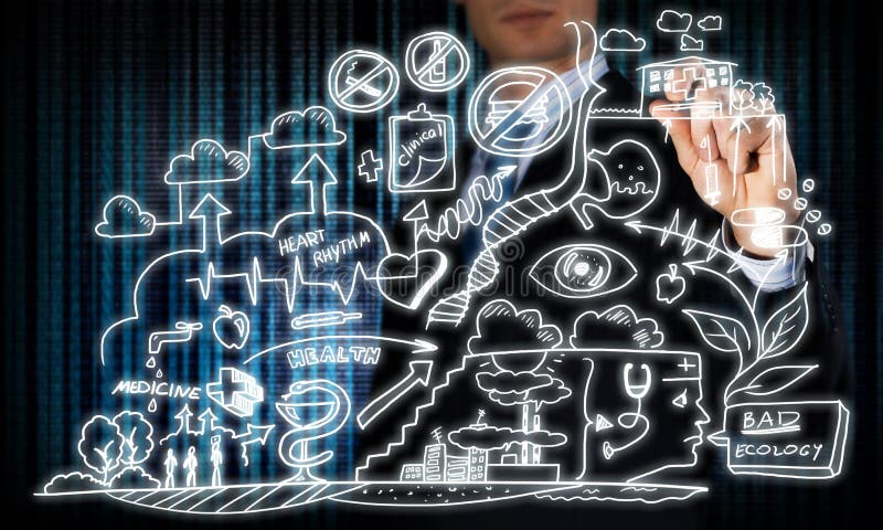 Drawing health concept stock illustration. Illustration of health ...