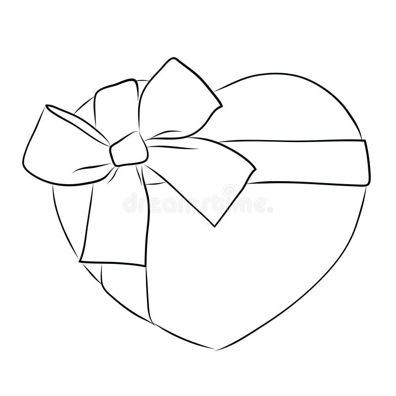 How To Draw Heart With Ribbon