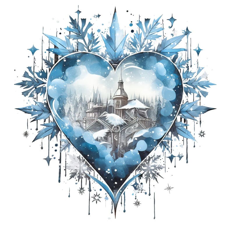 A Drawing of a Heart with a Castle in the Middle. Generative AI Image ...
