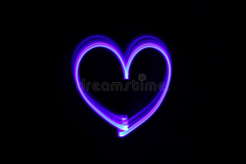 Drawing Heart with Light in the Dark Stock Image - Image of equipment ...