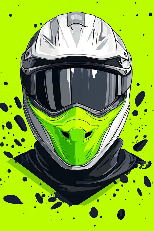 A Drawing Of A Helmet With A Mask On It Stock Illustration Illustration Of Modern Splatter