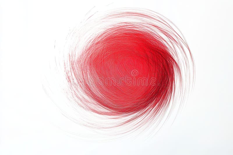 A Drawing is Highlighted by a Red Circle on a White Background Stock ...