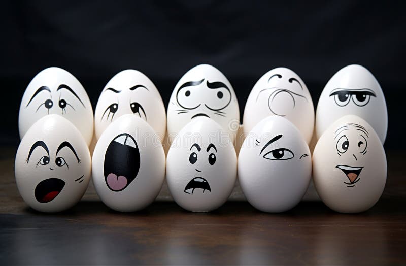 Drawing Holiday Face Egg Box Egg Smile Background Funny Emotion ...