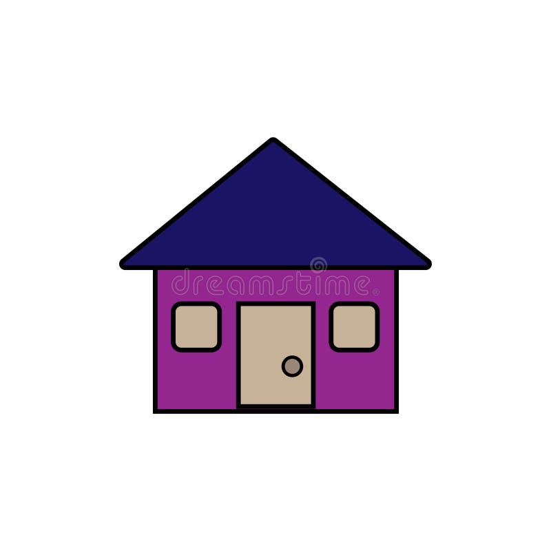 Drawing of House Icon Colorful Design Vector Illustration Stock Vector ...