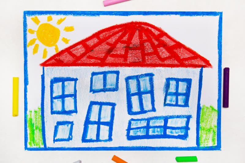 Drawing: House with Many Windows Stock Illustration - Illustration of ...