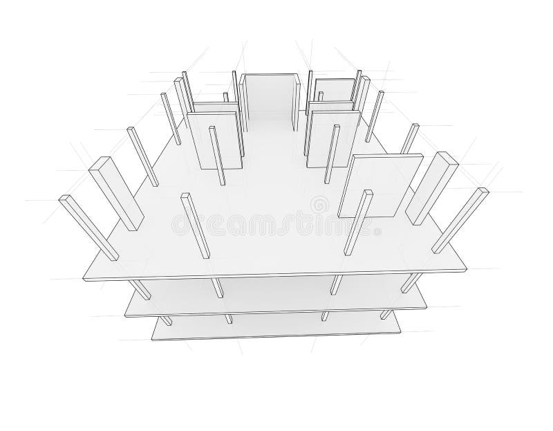 Drawing of a House Under Construction Stock Illustration - Illustration ...