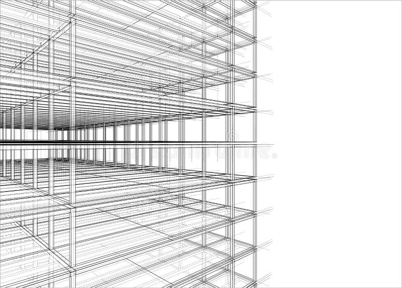 Drawing of a House Under Construction Stock Illustration - Illustration ...