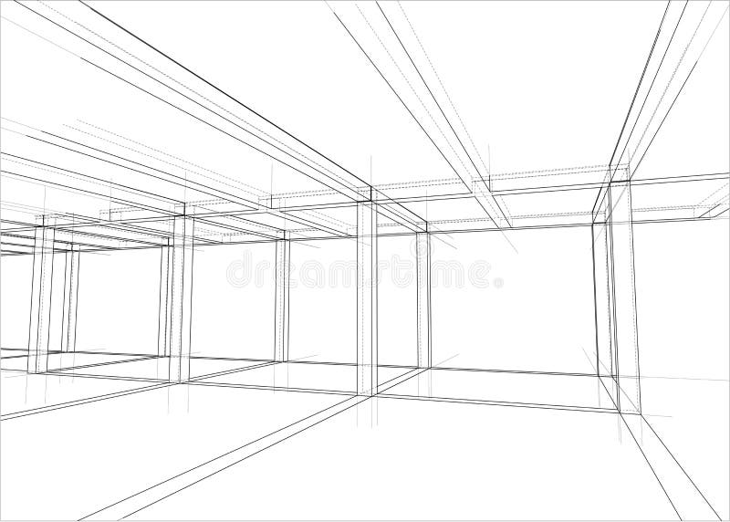 Drawing of a House Under Construction. Vector Stock Vector ...