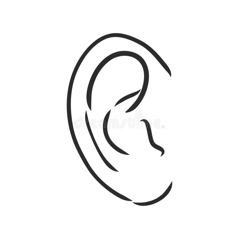 Drawing Human Ear Outline Stock Illustrations – 954 Drawing Human Ear ...