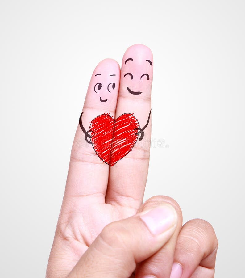 Drawing Human Finger Falling in Love Symbol Stock Photo - Image of cute ...