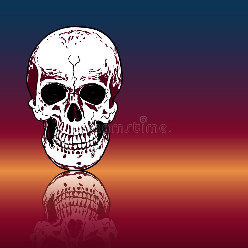 Skull Reflection stock illustration. Illustration of horror - 114413748