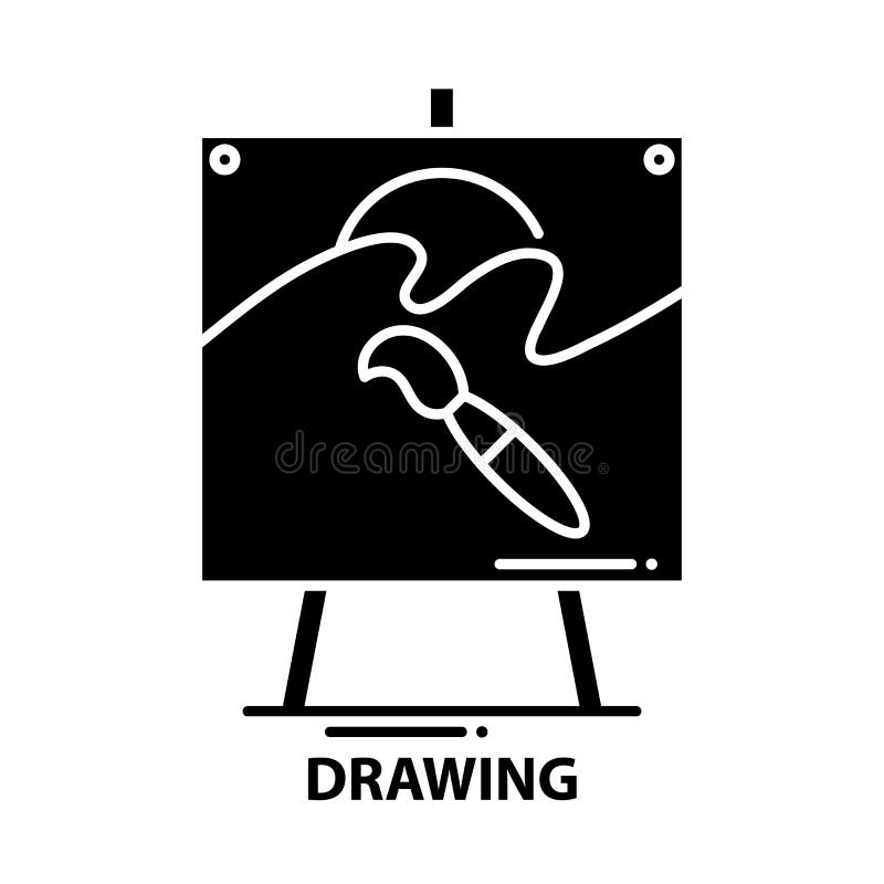 Drawing Icon, Black Vector Sign with Editable Strokes, Concept ...