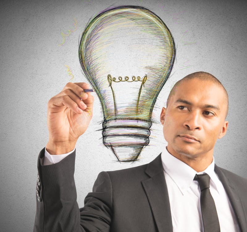 Drawing an idea stock image. Image of concept, invention - 39514401