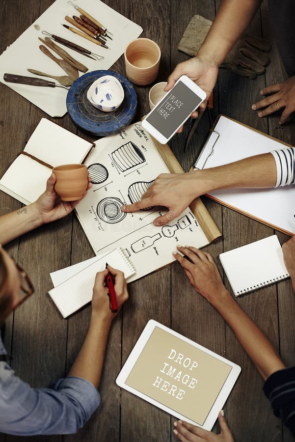 Drawing Ideas Model Craftsman Handy Concept Stock Photo - Image of ...