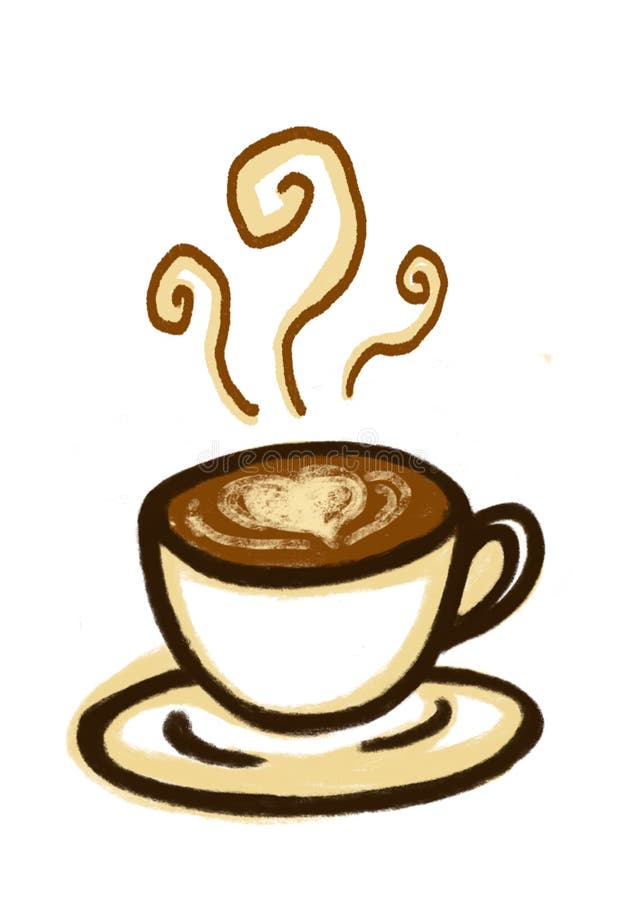 Drawing Illustration of Coffee on a Cup Stock Illustration ...
