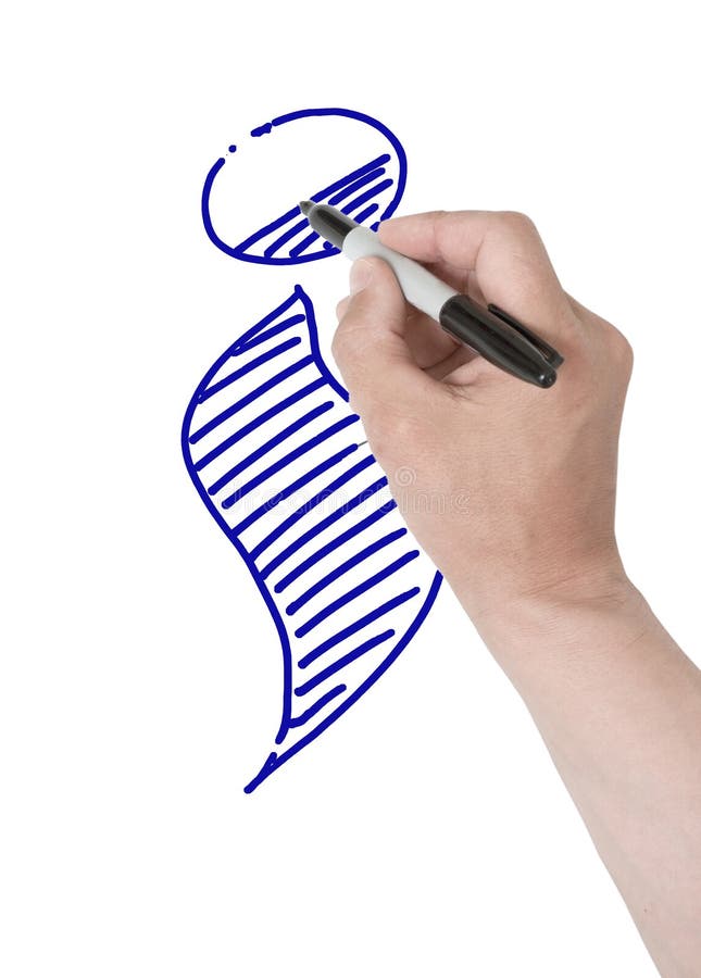 Drawing Information Sign on White Paper Stock Image - Image of holding ...