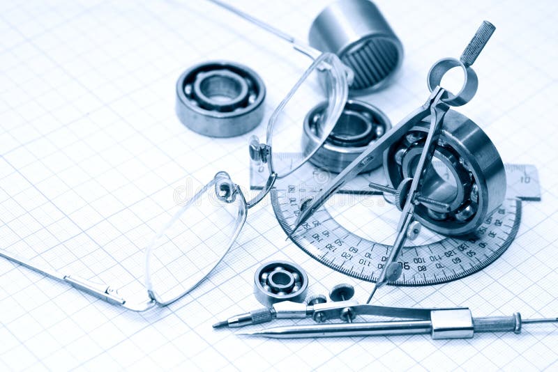 Drawing Instrument on Graph Paper Stock Image - Image of paper, work ...