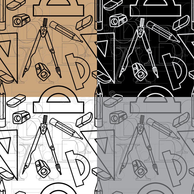 Drawing Instruments Seamless Stock Vector - Illustration of eraser ...