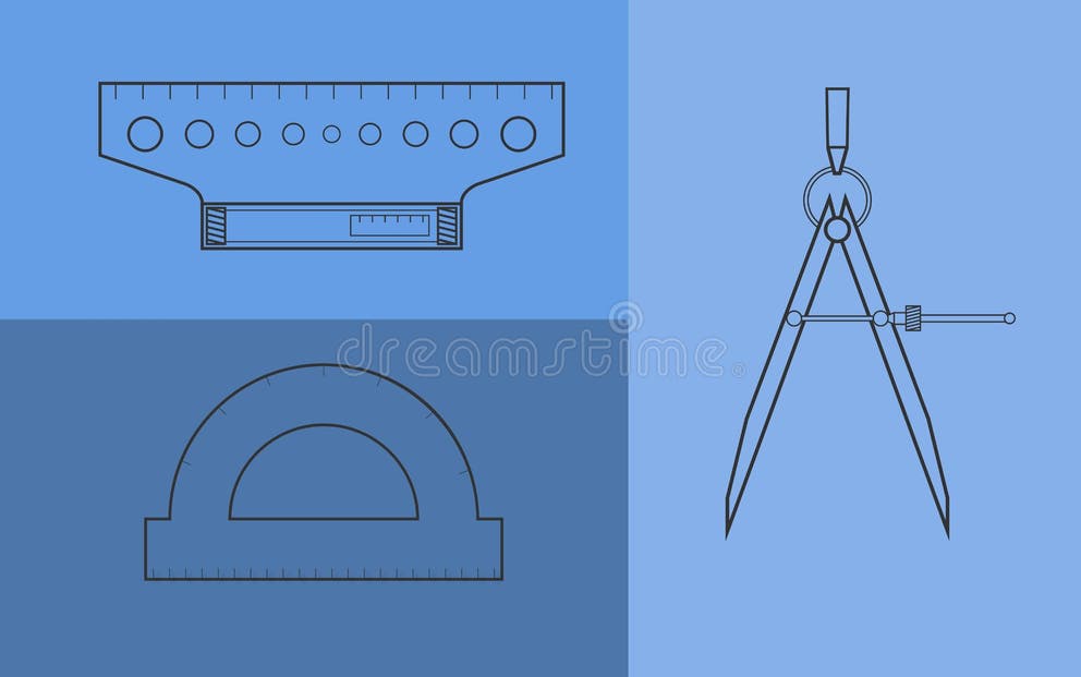 Drawing instruments set stock illustration. Illustration of projektion ...