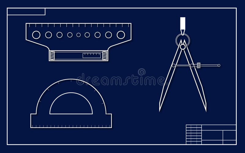 Drawing instruments set stock illustration. Illustration of list - 96477847