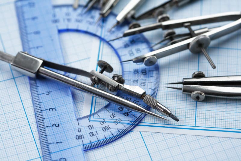 Drawing Instruments Set stock image. Image of measuring - 182156629