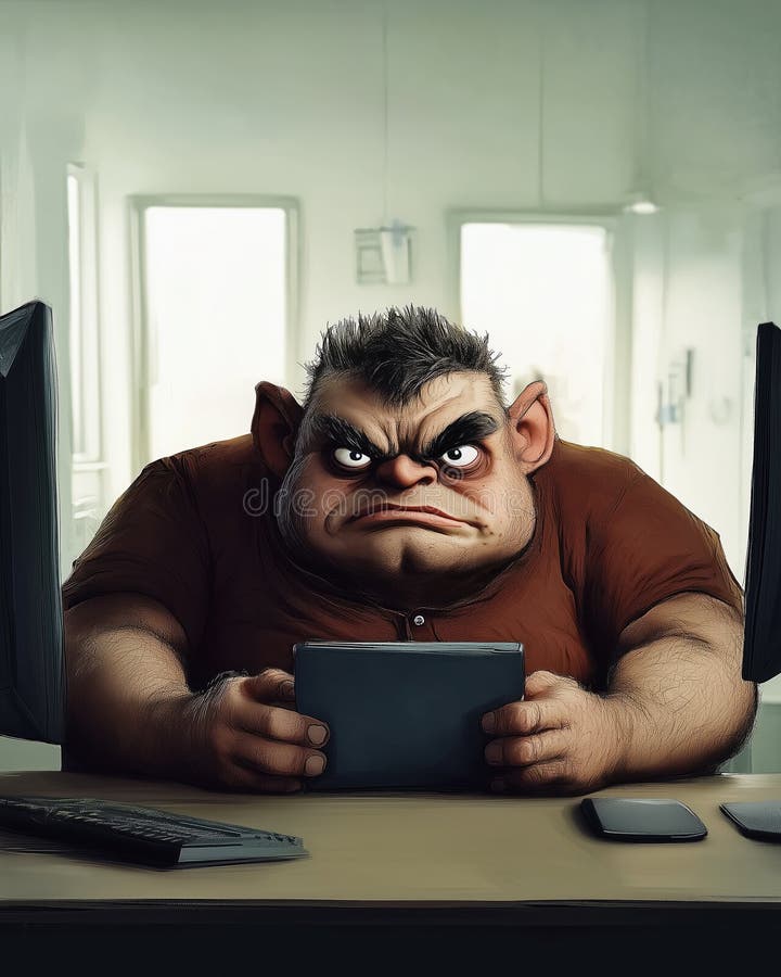 Drawing of an Internet Troll Stock Illustration - Illustration of ...