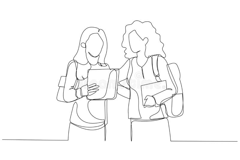 One Line Drawing Students Stock Illustrations – 233 One Line Drawing ...