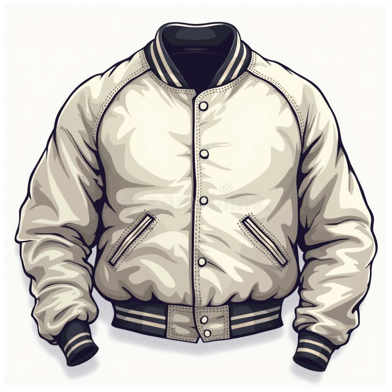 A Drawing of a Jacket for Fashion Design Mockups with Front View Stock ...