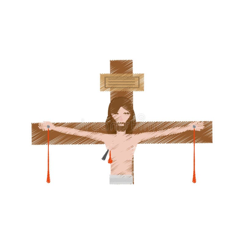 Drawing Jesus Christ Dies Cross Stock Illustration - Illustration of ...
