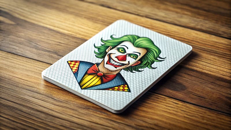 A Drawing of a Joker Playing Card Placed on a Table. Suitable for Stock ...