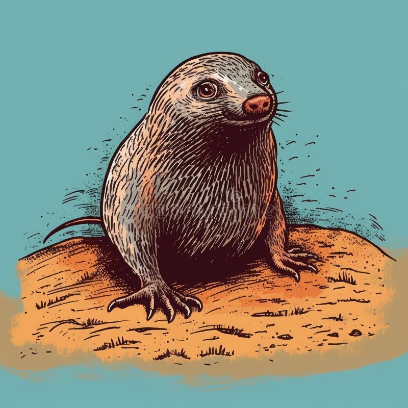 Drawing of Kangaroo Sitting on Ground Stock Photo - Image of rodent ...