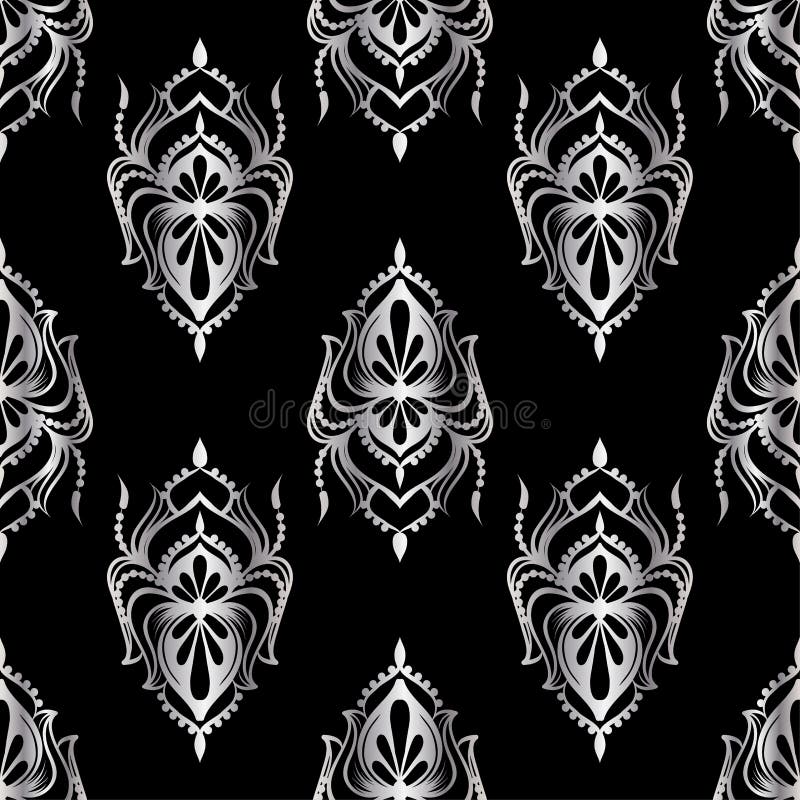 Silver Lace Elegant Vintage Pattern Stock Vector - Illustration of ...