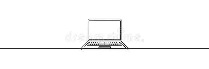 Drawing of Laptop in One Line Style Isolated Stock Vector ...