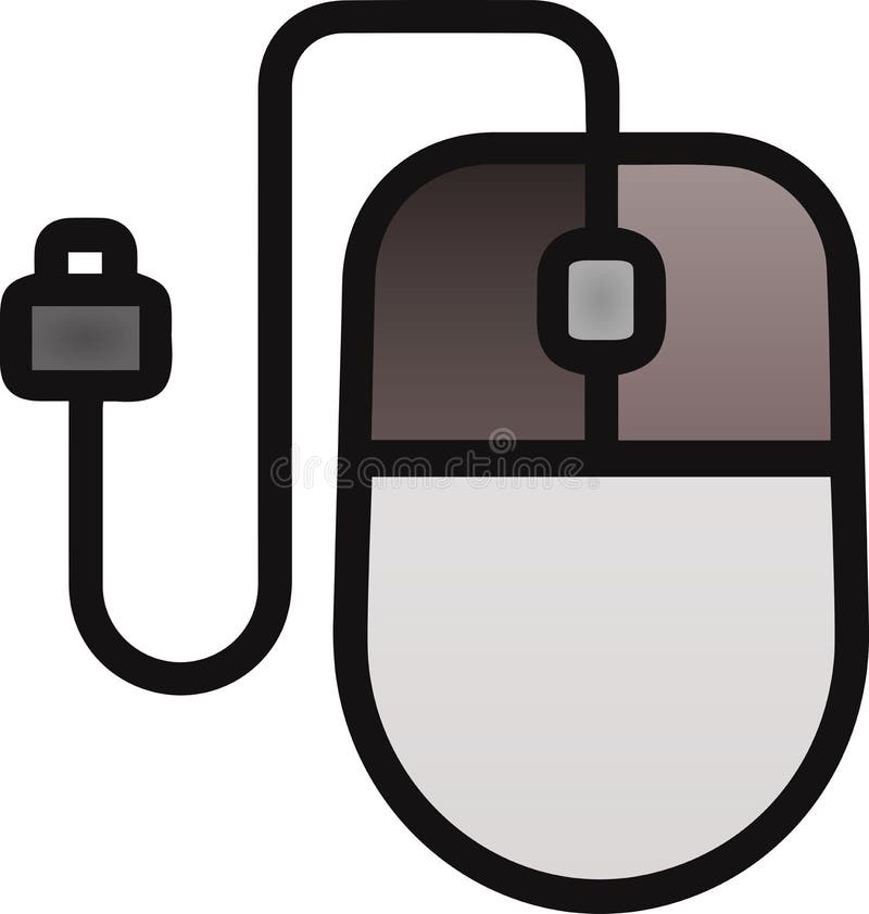 The Drawing of a Left-clicked Green Computer Mouse, a Small Hardware ...