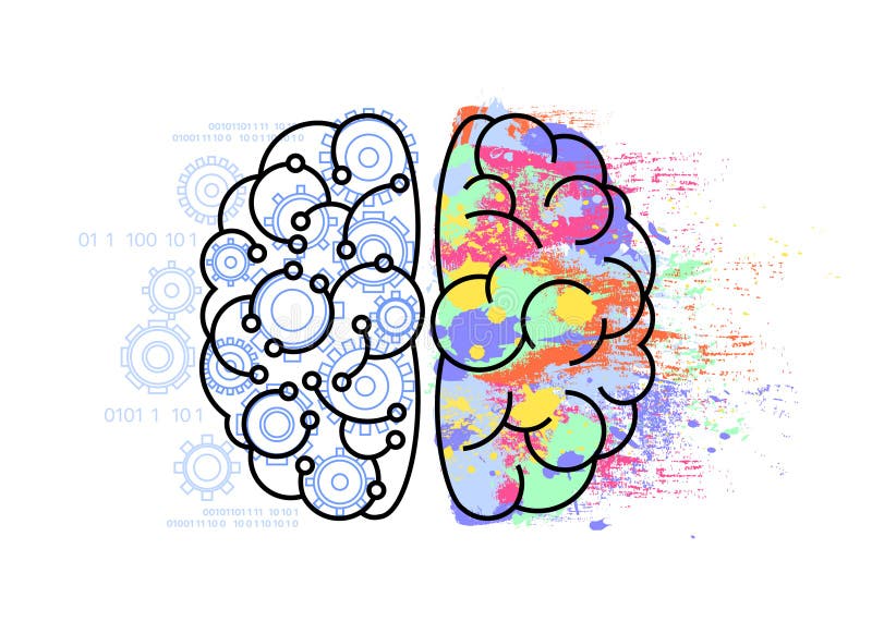 Left and Right Brain Functions with Scientific and Creative Task Stock ...