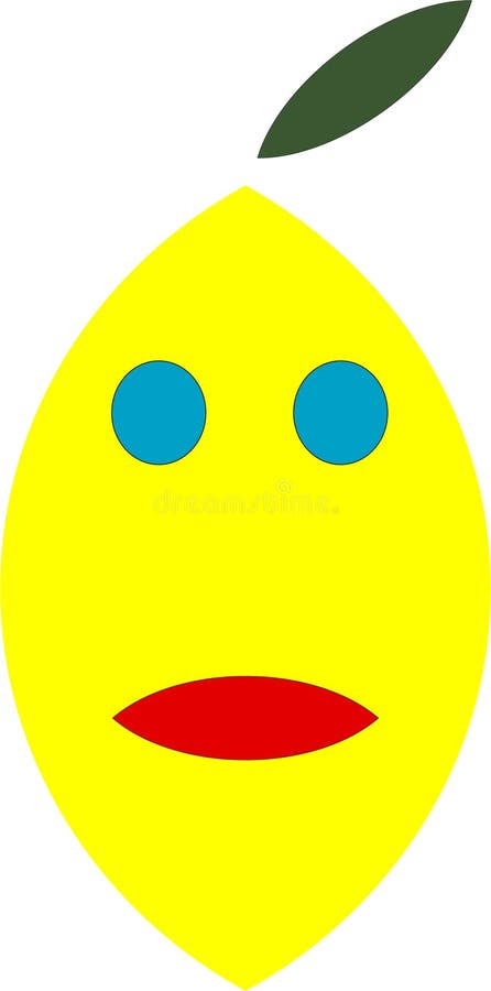 Drawing of a Lemon Face Vector Stock Illustration - Illustration of ...
